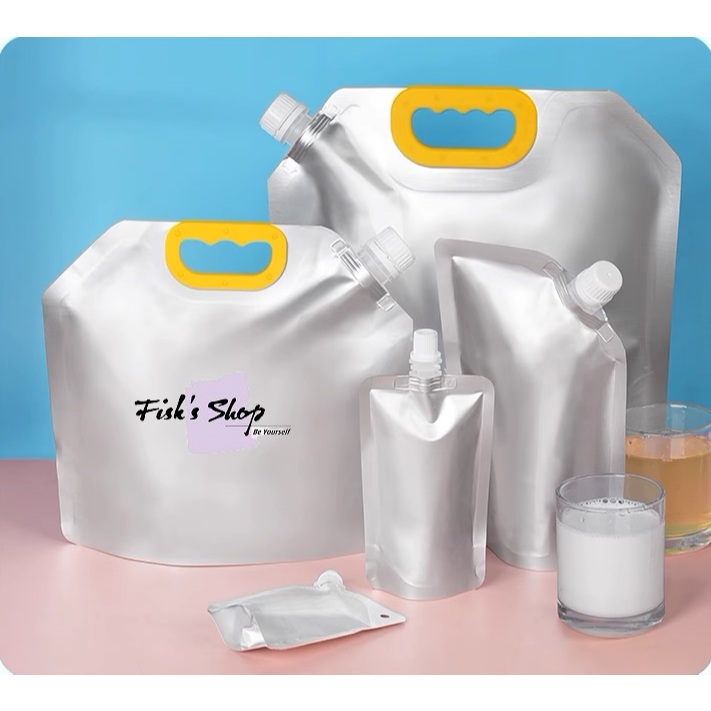 Reusable Liquid Aluminum Bag Spout Pouch with Handle – Refillable Packaging for Detergent, Juice ...