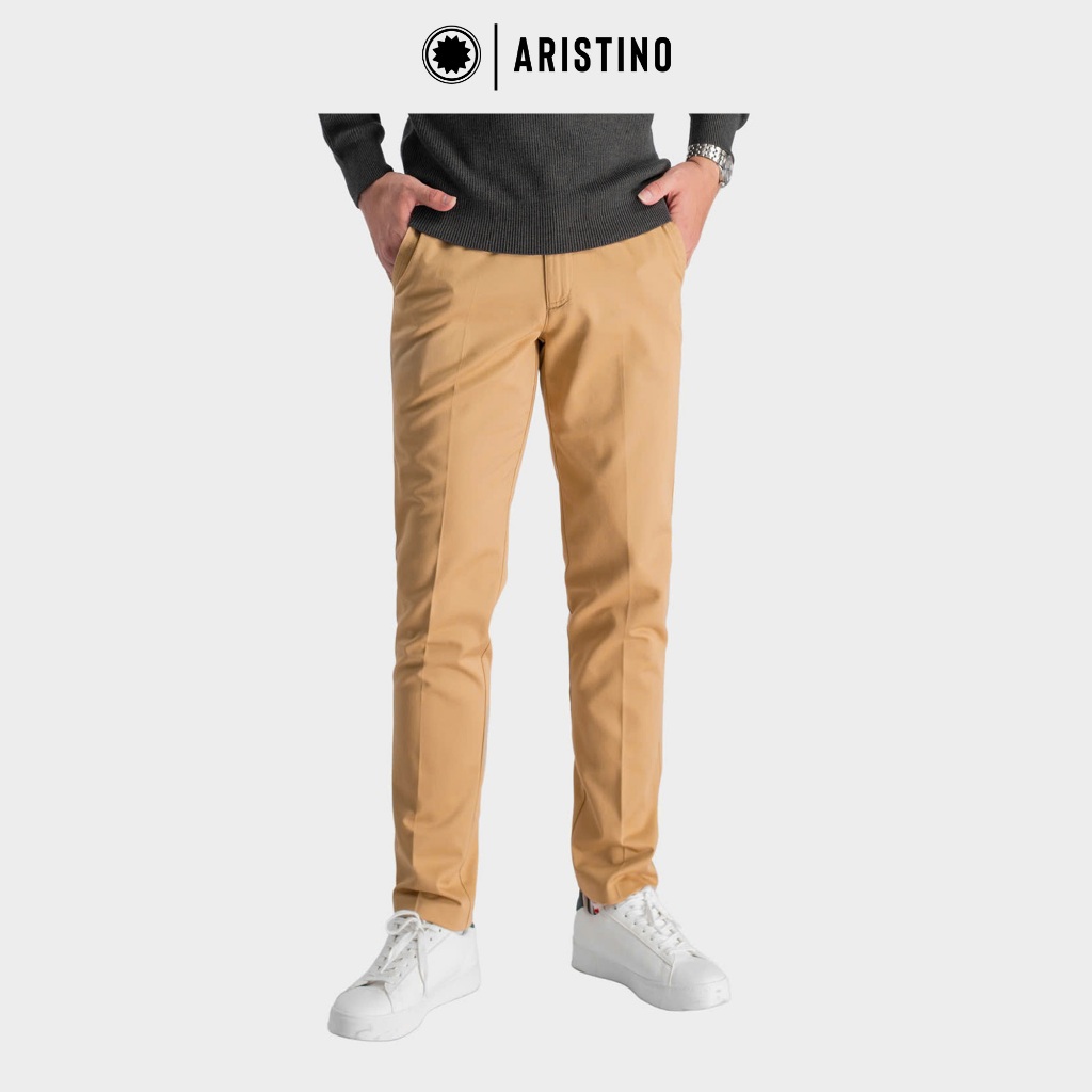 ARISTINO men's khaki pants with a light, loose fit that hugs the body ...