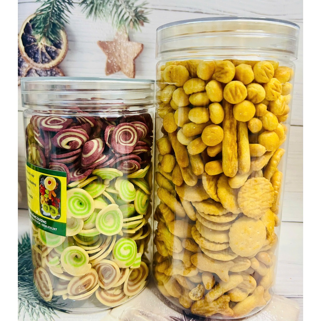 Combo 1 Box of Little Pig Ear Cakes Mixed in 3 Colors 250g + 1 Box of ...