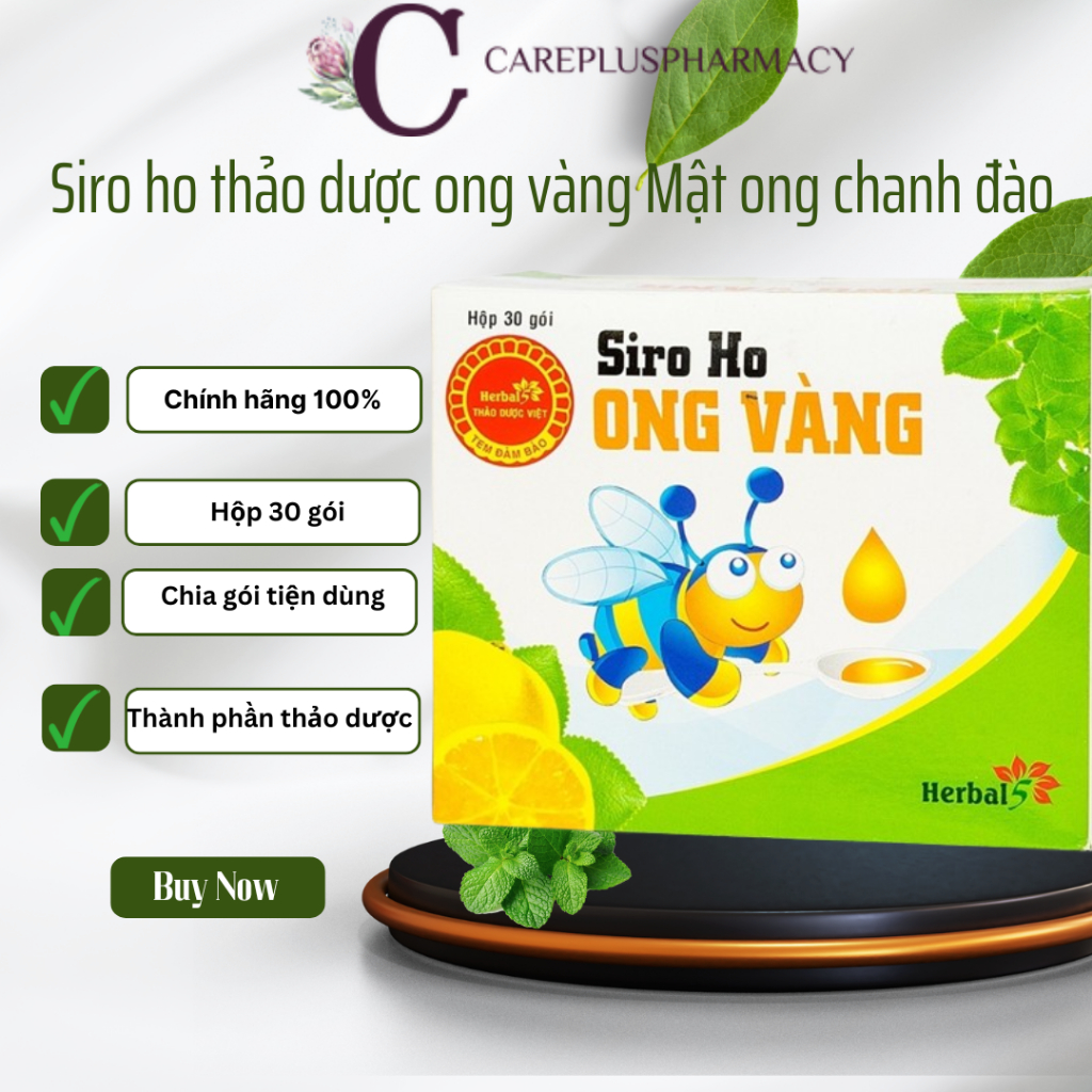 Yellow bee herbal cough syrup Honey lemon peach _ Strengthens lungs ...