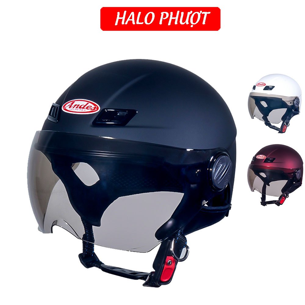 Andes Helmet with Goggles half-head helmet with glasses | Shopee Malaysia
