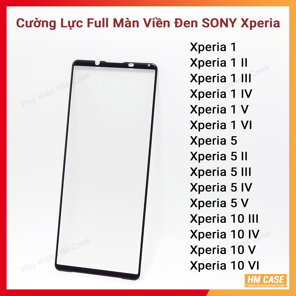 Full Tempered Black Border Sony Xperia 1 I II III IV V VI VII,XP 5 I II ...