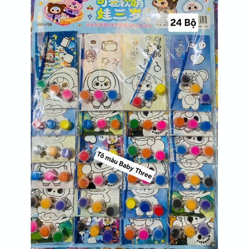Blister of 24 Baby Three Coloring Sets Coloring Pages Set with markers ...