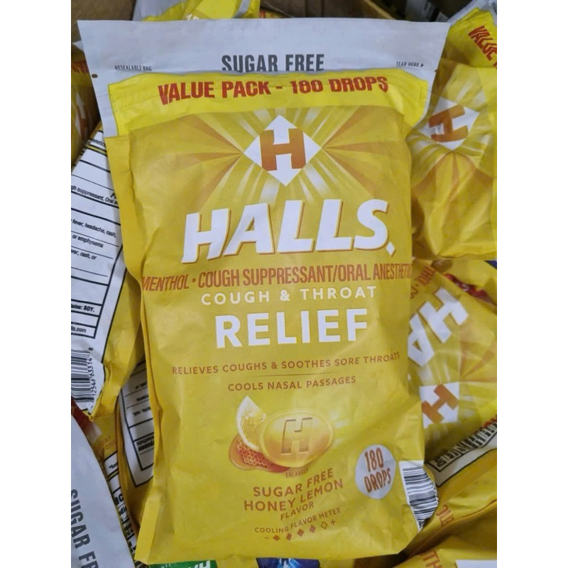 Halls Relief Candy - Honey Lemon 180v (Bag) | Shopee Malaysia