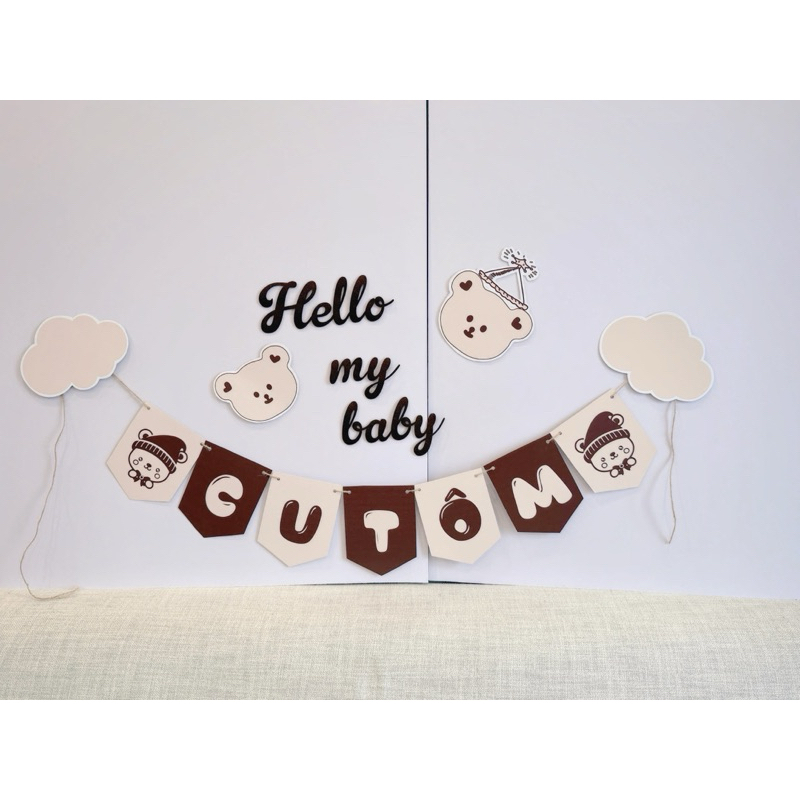 Hello my baby” string Set to decorate room, first month, birthday ...