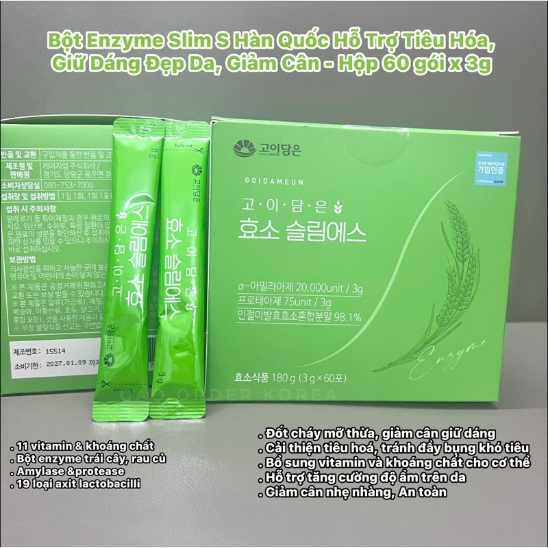 Korean Slim S Enzyme Powder Supports Digestion, Maintains Beautiful ...