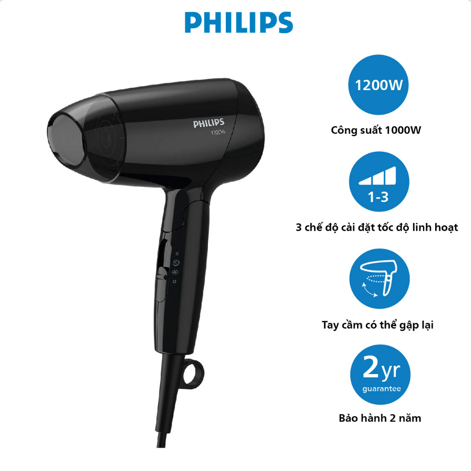 Philips BHC010/10 hair dryer black 1200W, | Genuine Products | Shopee ...