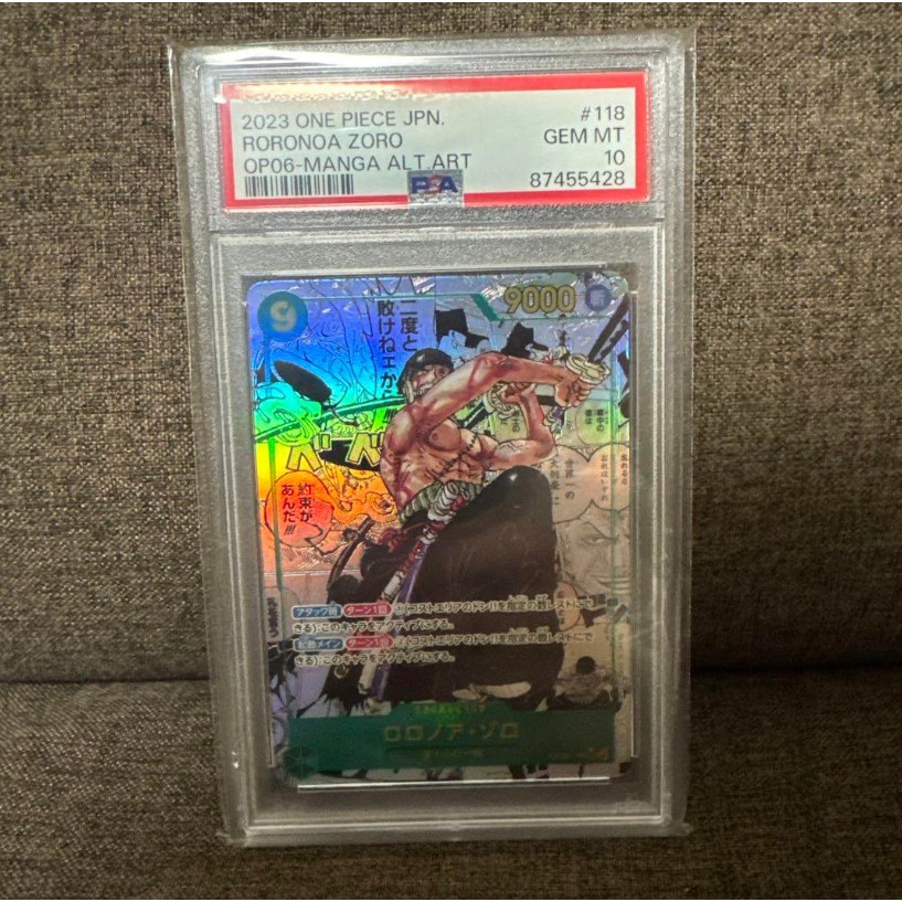 Psa Card 10 Gem Mint Roronoa Zoro OP06-118 SEC Manga ONE PIECE Card ...