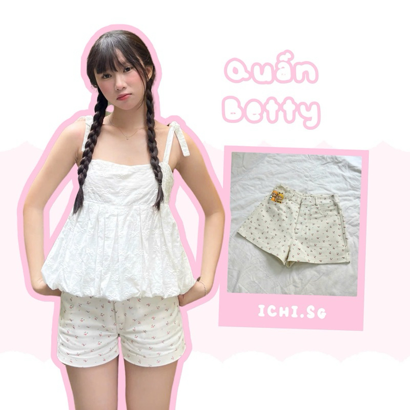 Betty short - floral shorts - ICHI | Shopee Malaysia
