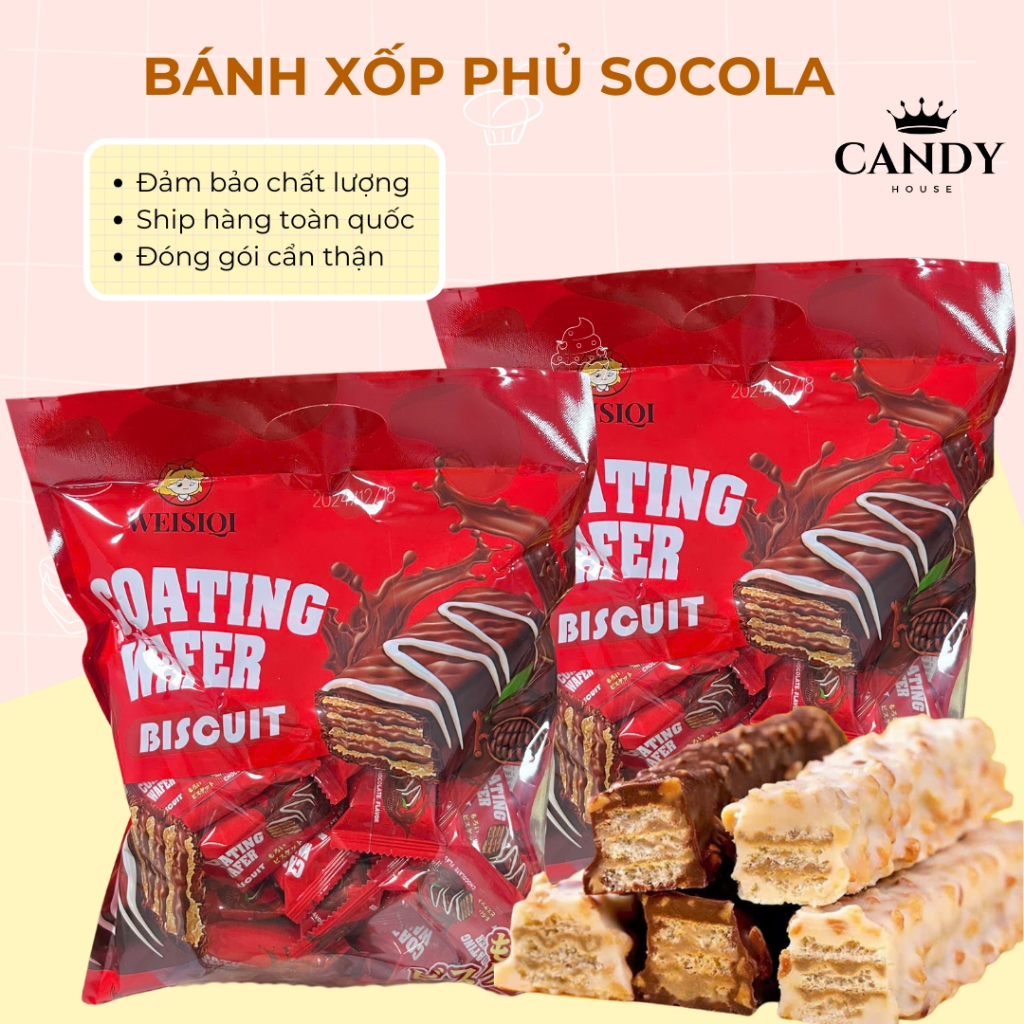 Wesiqi Chocolate Covered Wafers, Chocolate Covered Wafers 450g pack | Shopee Malaysia