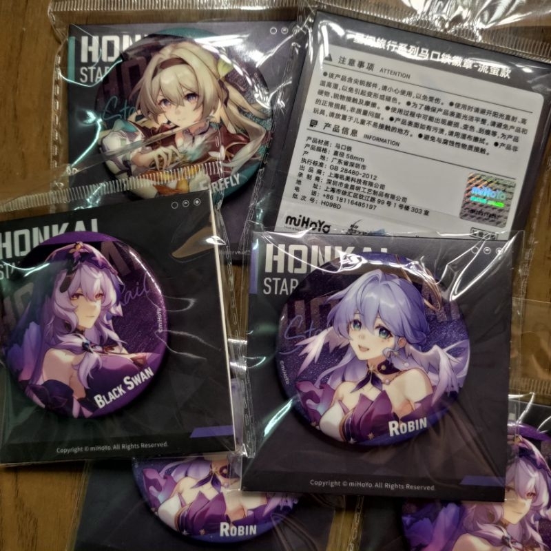 (Genuine) Honkai Star Rail Badge - Honkai Star Rail Black Swan, Firefly, Robin HSR Badge ...