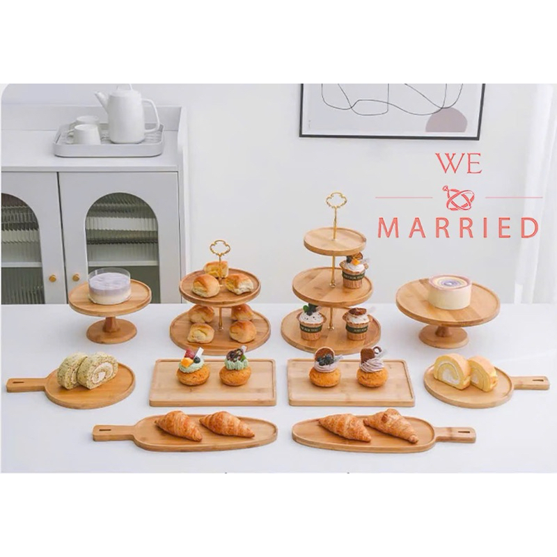 Wooden Cake Tray Set of 10 Piece Birthday Party Decorations Pastries ...