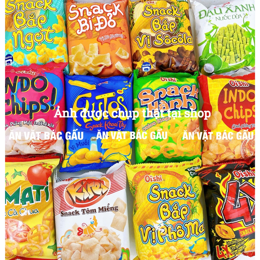 [BACK Of 10 PACKAGES 12G] Genuine Oishi Snacks with many flavors to ...