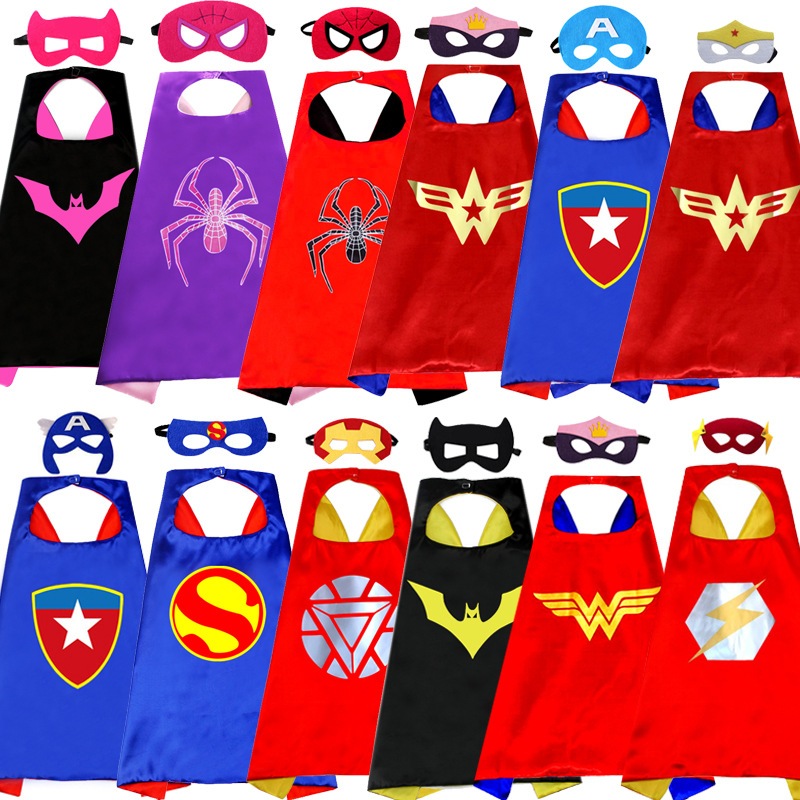 Superhero superhero cape with mid-autumn costume mask with spiderman ...