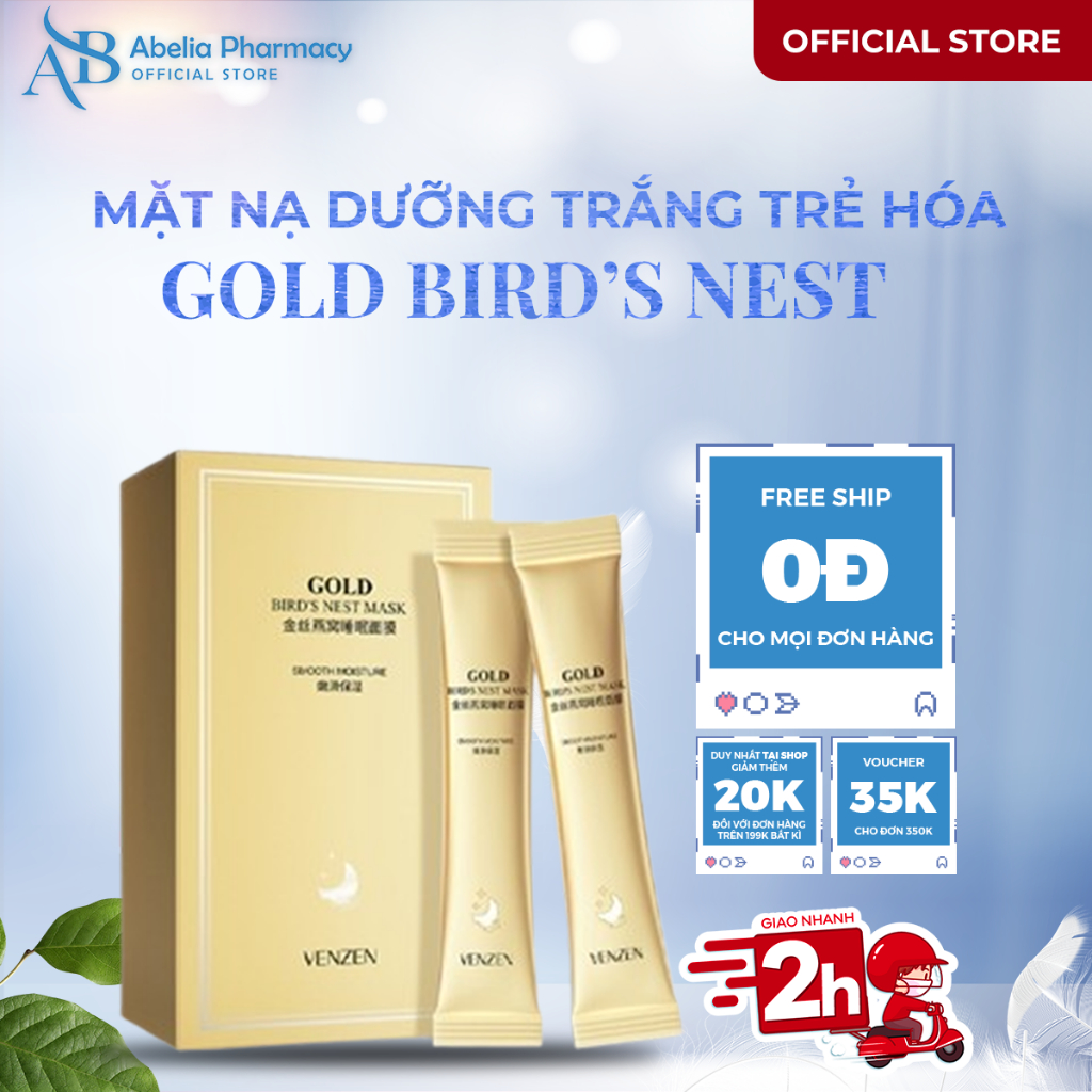 Gold BIRD'S NEST MASK Skin Whitening Collagen Sleeping MASK – GOLD BIRD ...