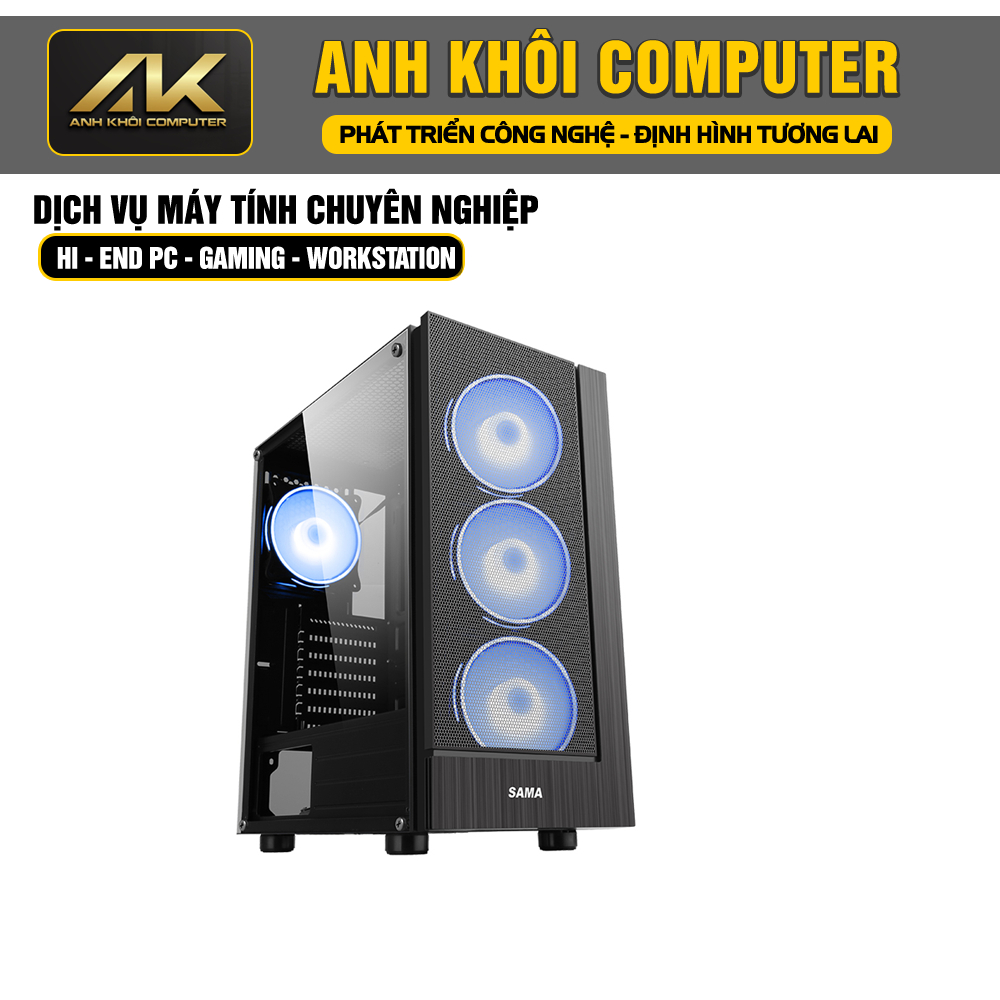 SAMA 3301 Case (Mid Tower/Black/Mesh/3 Fans Included) | Shopee Malaysia