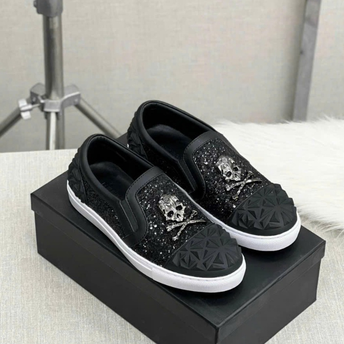 Philipp PLEIN Men's and Women's Loafers Brocade Woven Leather SC ...
