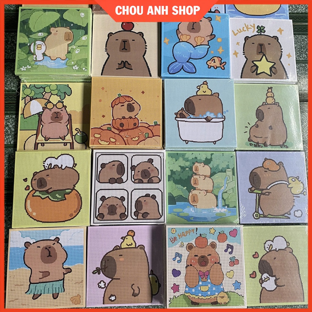 Capybara Diamond Painting - Guinea pig diamond painting size 20x20cm ...