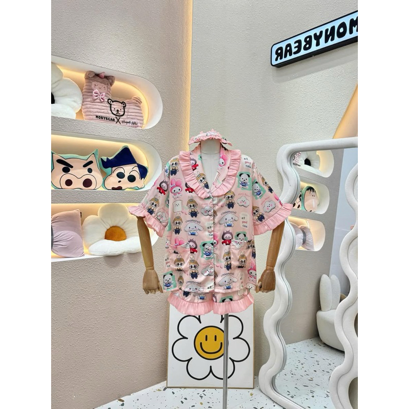 Monybear LABUBU THIGHS PIJAMA SET (with PIECE EYE Blindfold) | Shopee ...