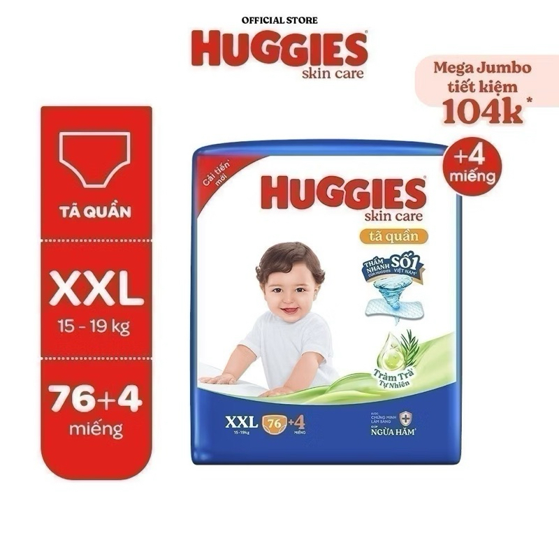 Huggies diapers (XXL 76+4 pieces) Huggies Mega Jumbo diapers | Shopee ...