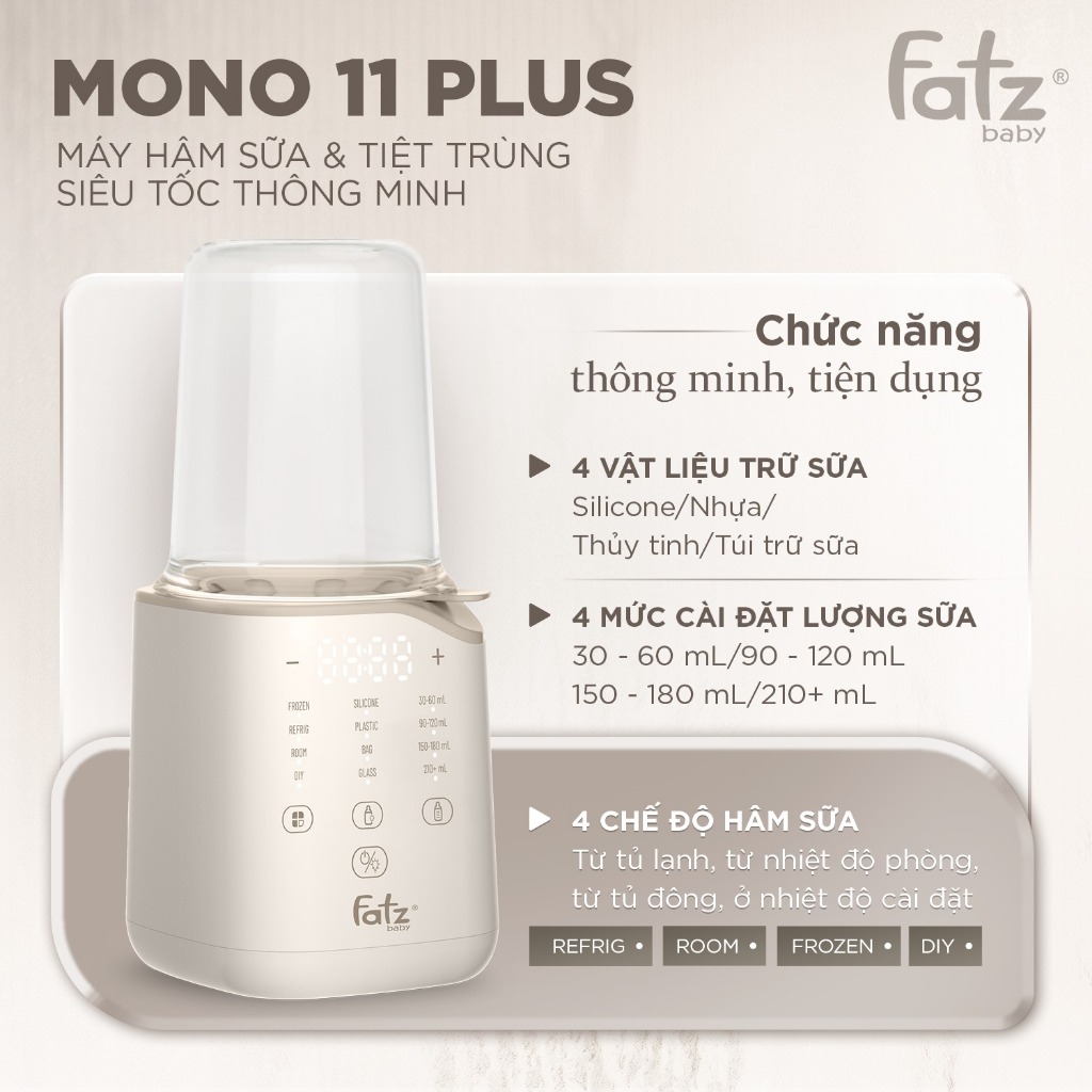 Fatz Mono 11 Plus smart super-speed milk warmer and sterilizer ...