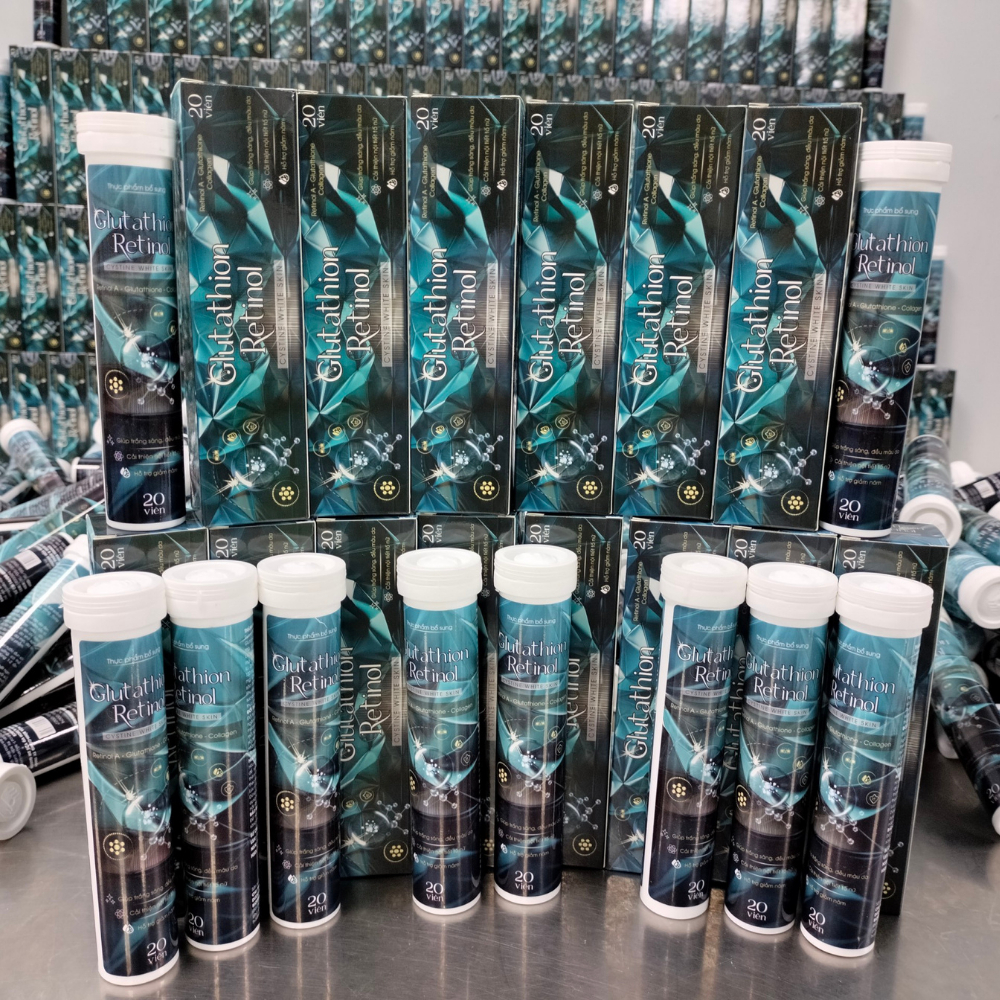 [ Genuine ] glutathione retinol cystine white skin effervescent tablets ...