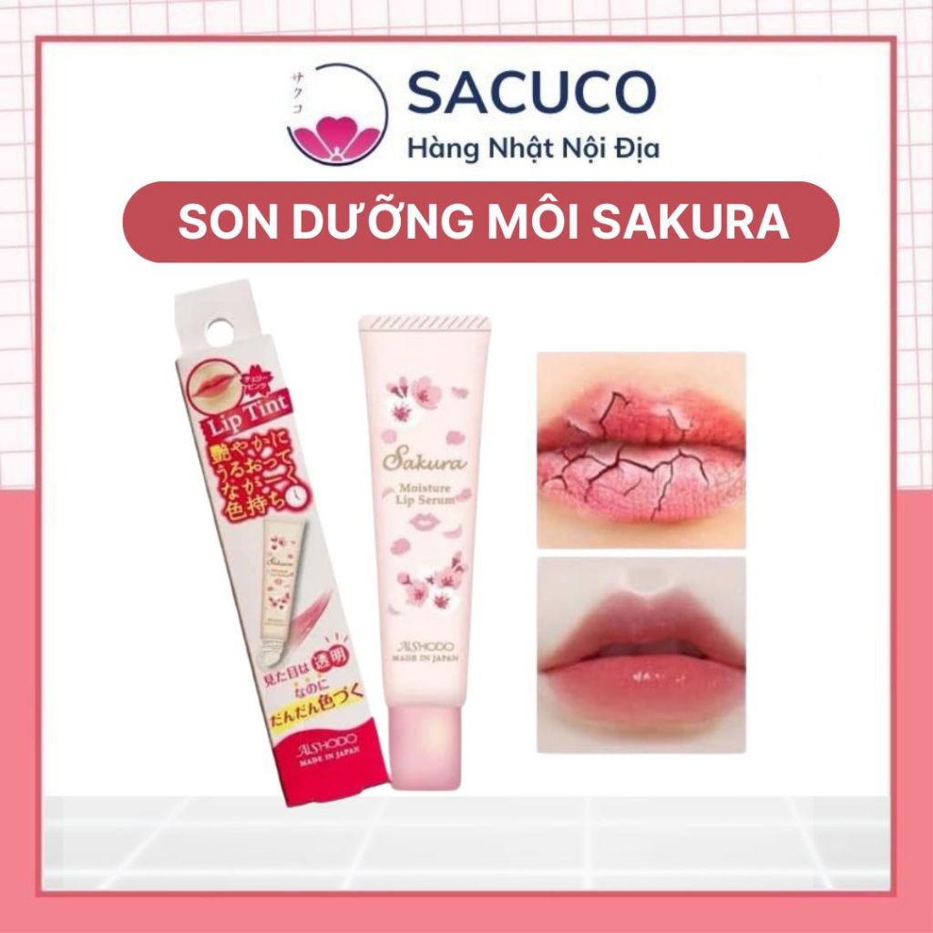 Sakura Serum Aishodo Japan Moisturizing Lipstick to pink and soften ...