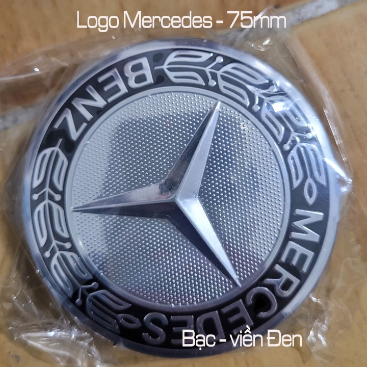 Set of 4 Mercedes Logos, 75mm diameter Mercedes wheel covers, suitable ...