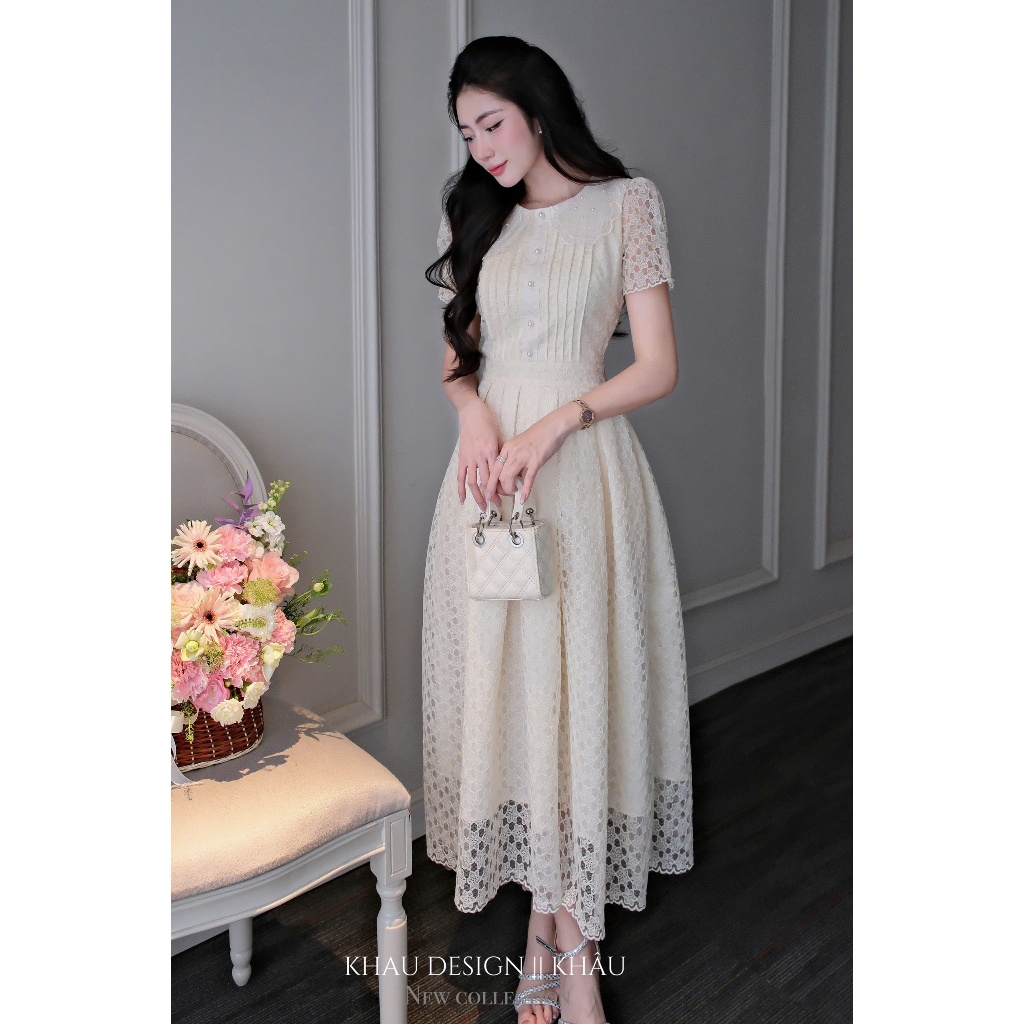 Stitched DESIGN dress with luxurious lace and embellished bust | Shopee ...