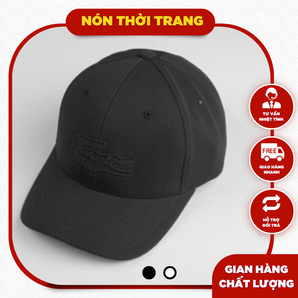 Black and white crocodile baseball cap with embroidered logo and ...