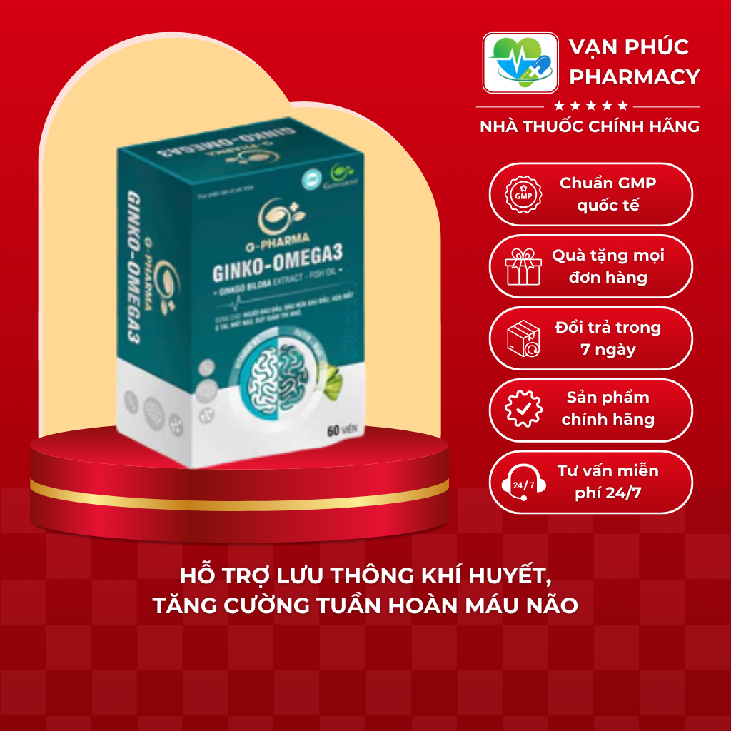 Headache Relief GINKO OMEGA 3 - Supports Blood Circulation and Enhances ...