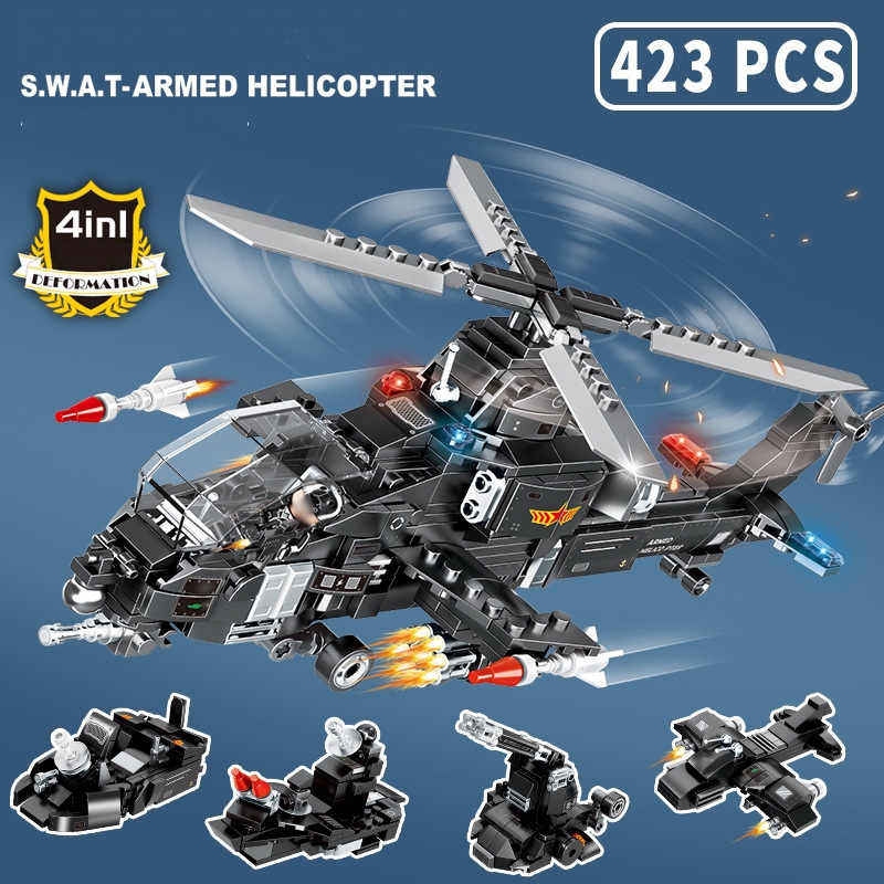 423 DETAILS - Helicopter Model Assembly Toy Set - Combat Helicopter ...