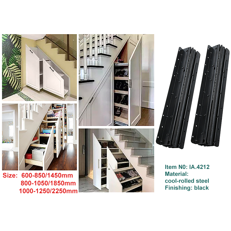Cabinet sliding rail under the stairs IA4212 - Cold-rolled steel, large ...
