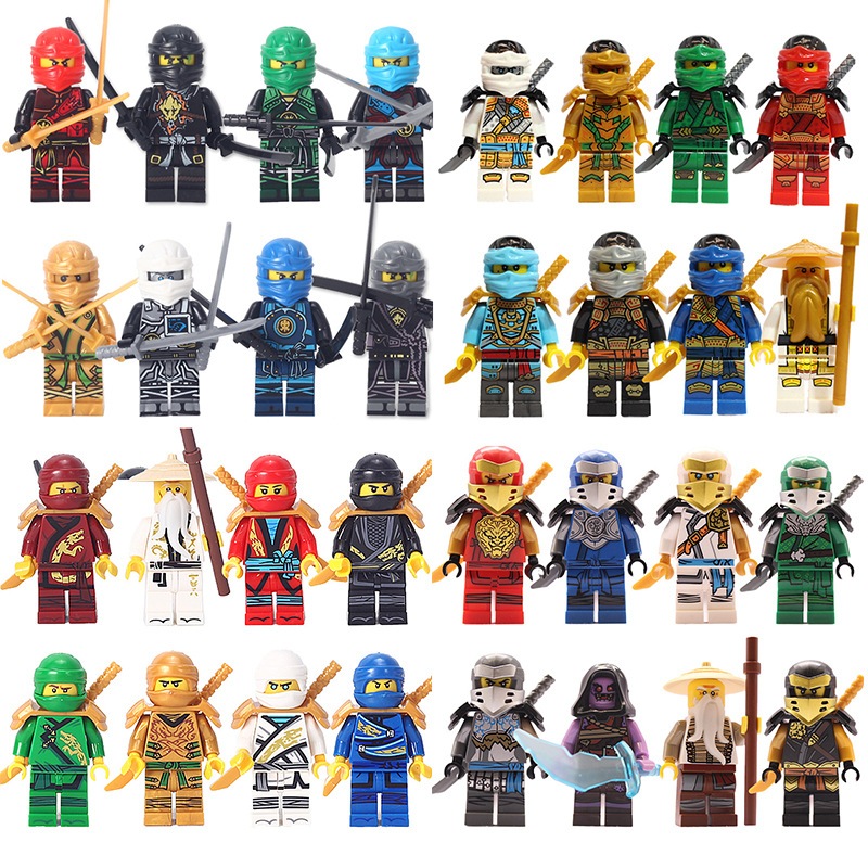 Set of 8 Ninja Characters, Mini figures, assembly toys for children ...