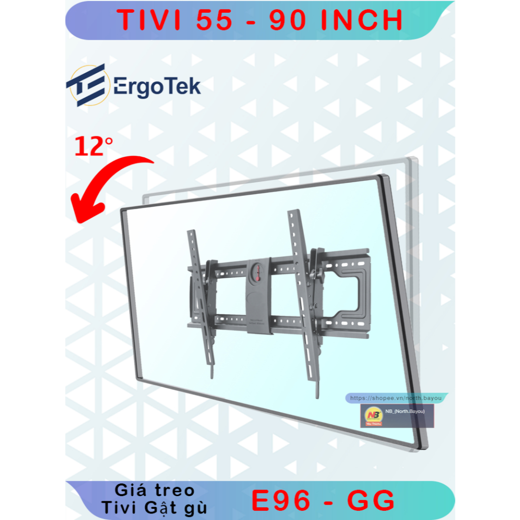 E96-gg Large Nodding TV Mount - thick steel - Nodding Adjustment [55 ...