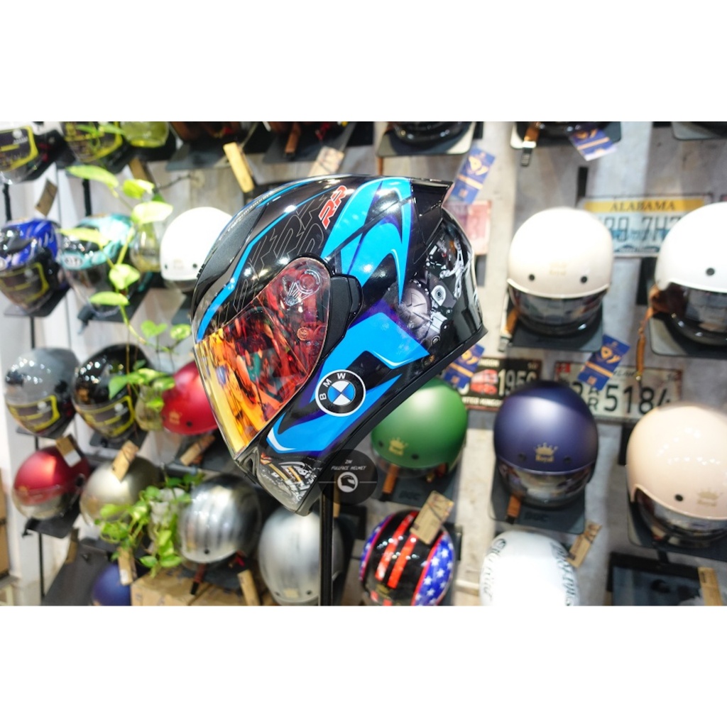 Fullface Royal M138 Helmet (genuine) 1 layer of blue BMW stamped glass ...