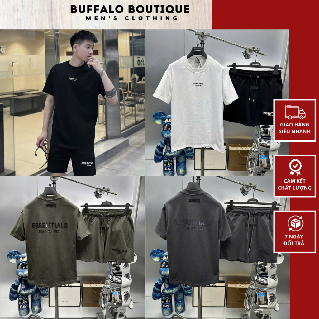 Et Sen So Men's Clothing Set with Small Logo Printed In the Middle of ...