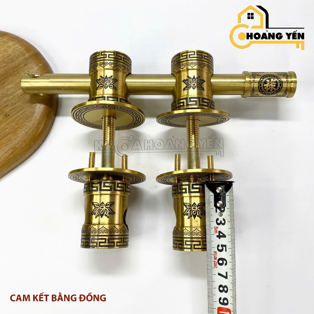 Brass hammer set for lotus wooden door engraved with 40/50mm, bronze ...