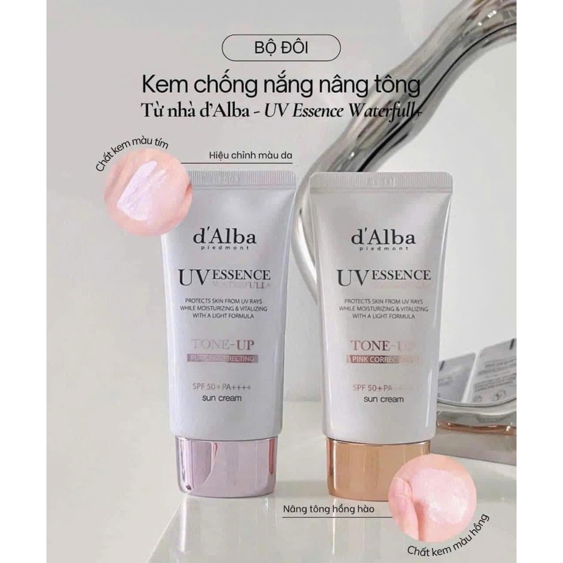 D'alba Waterfull Essence / MILD / TONE UP Sun Cream SPF50+ PA++++ 50ml ...