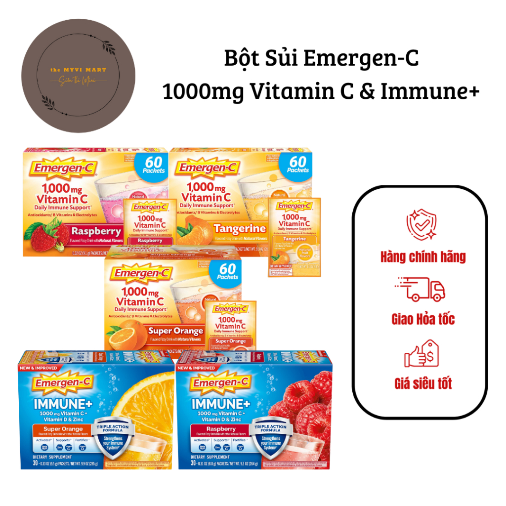 [AMERICAN Product] Emergen-C Effervescent Powder 1000mg Vitamin C ...