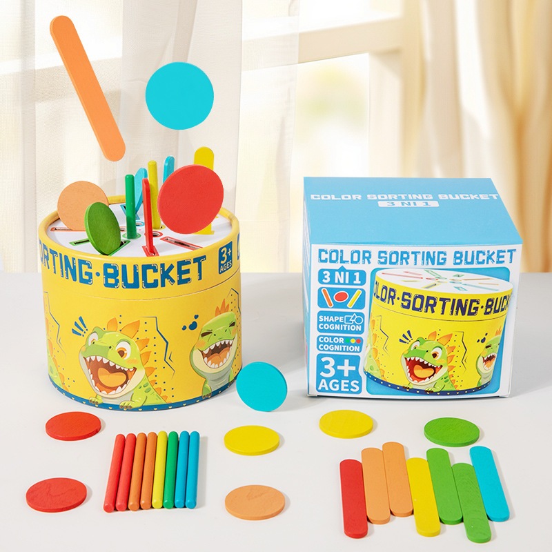 Montessori educational toy Color Sorting Bucket " Color Sorting Bucket ...