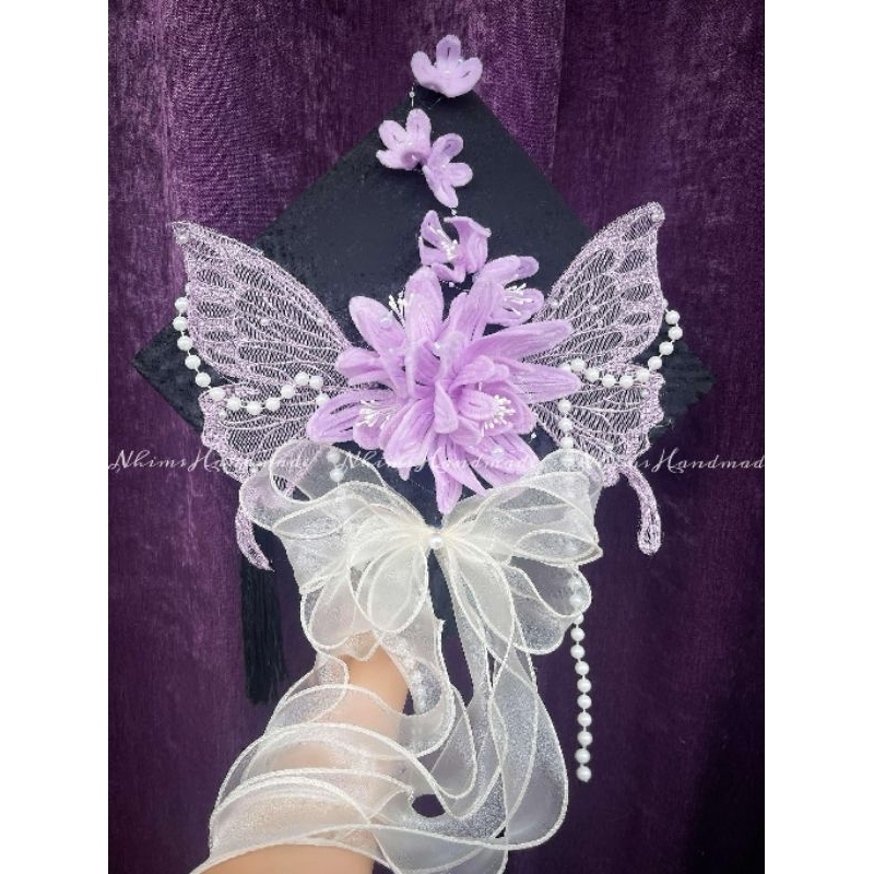 Hot Trend Graduation Hat with Flowers (Available upon request) | Shopee ...