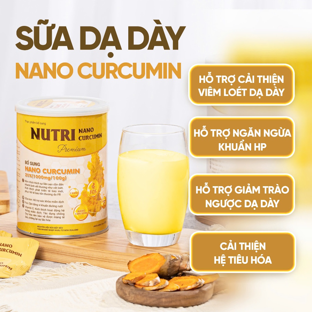 Nutri Nano Curcumin Milk Powder 400g Premium Colostrum Helps Protect Stomach Mucosa, Supports ...