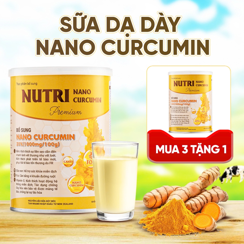 Nutri Nano Curcumin Milk Powder 400g Premium Colostrum Helps Protect Stomach Mucosa, Supports ...