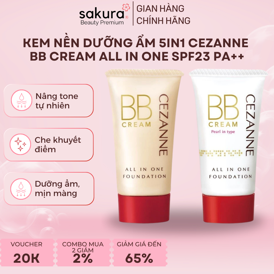 Cezanne BB Cream All In One 5in1 moisturizing foundation SPF23 PA++ – Menard natural coverage ...