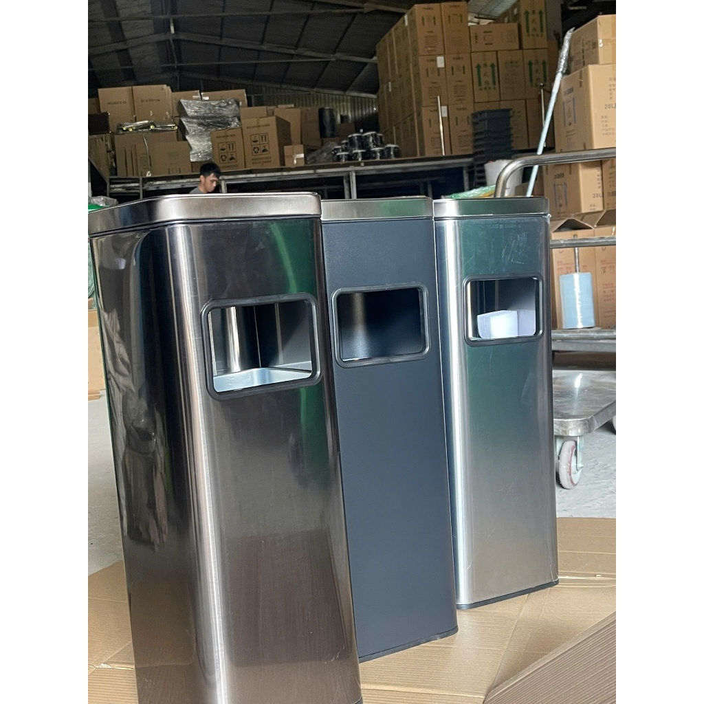 Square HIGH QUALITY Stainless Steel Ashtray Trash Bin | Shopee Malaysia