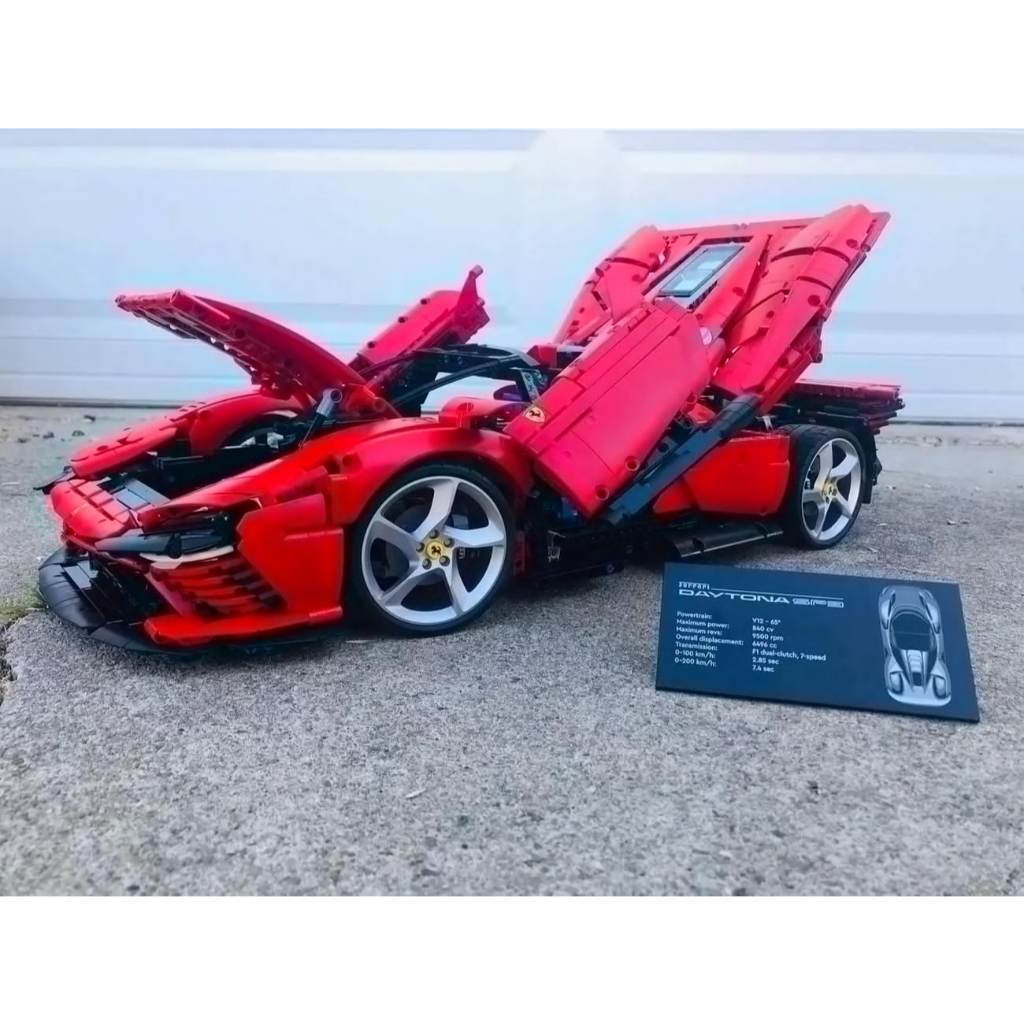 Technic Ferrari SP3 supercar assembly model, scale 1:8, gift toy ...
