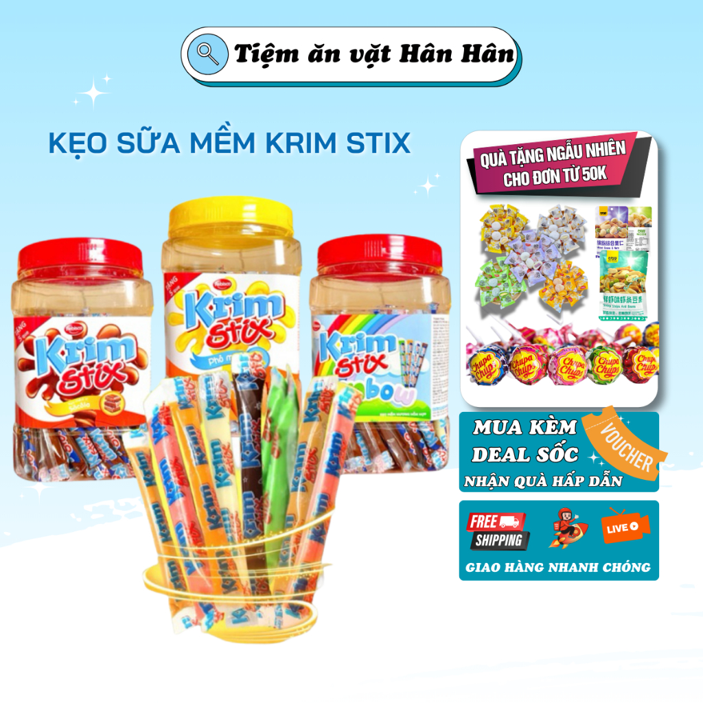 [Box Of 100] Melting Krim Stix candy, Krim Stix Rebisco soft candy ...