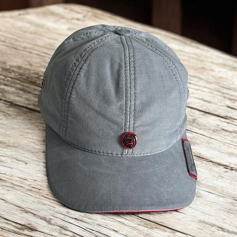 Capo hat, baseball cap with round logo mixed with denim fabric ...