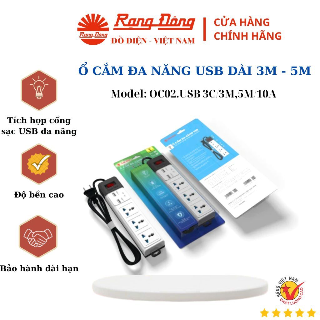 Rang Dong multi-purpose power outlet with integrated USB high load ...